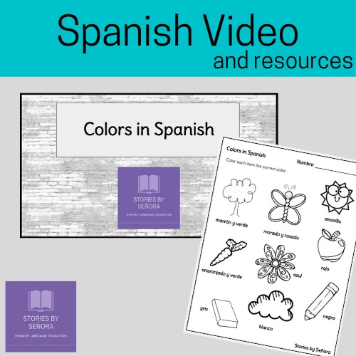 Spanish Video & Worksheet--Colors by Stories by Senora | TPT