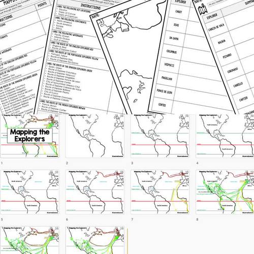 Explorers of Europe Mapping Activity, Mapping Exploration PRINT & DIGITAL