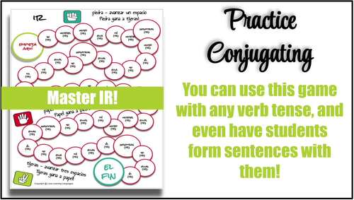 Spanish Verb IR Conjugation Game - Rock, Paper, Scissors | TPT