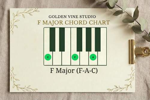 Piano Chord Chart Bundle by Golden Vine Studio | TPT