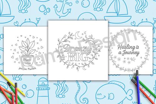 Mindfulness and Mental Health Coloring Pages | Positive Affirmation ...