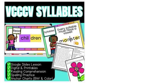 VCCCV (Syllables) Multisyllabic Words Activities & Fluency ...