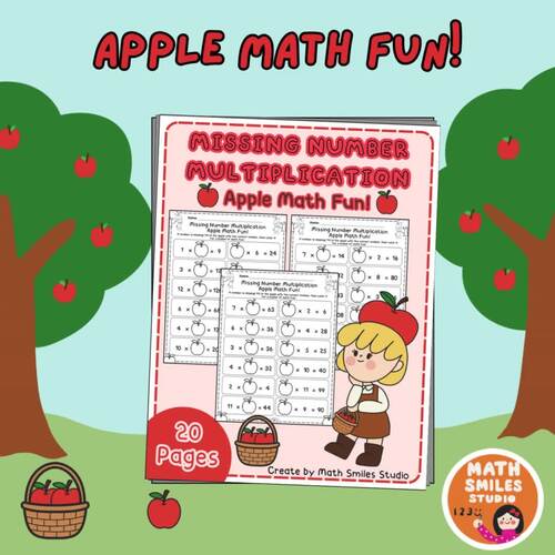 Apple Missing Number Multiplication | Facts 2–12 | 3rd Grade Math