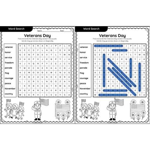 Veterans Day Worksheets & Activities | Reading, Writing, Card | Grades 3–5