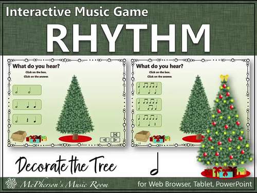 Christmas Music Activity Half Notes Interactive Rhythm Game {Decorate ...