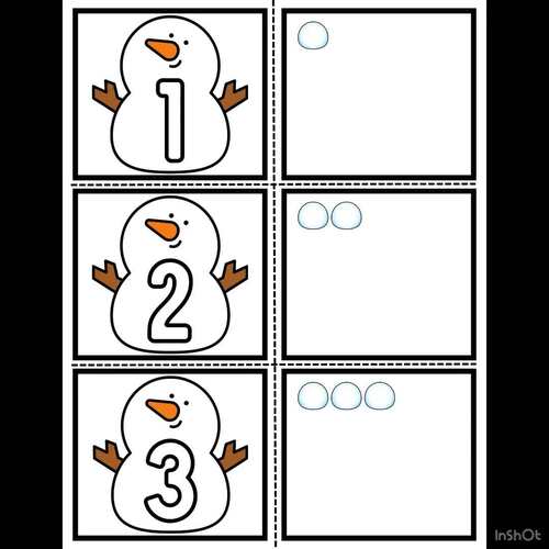 January Snowman Subitizing Matching Cards | Numbers 1–20 | Winter Theme