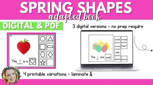 Spring Adapted Book AAC for Sped - Matching Shapes Interactive Activity