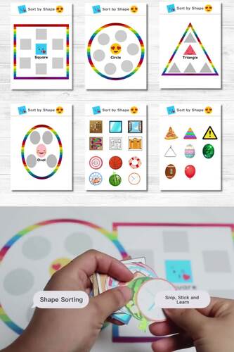 Sort by Shape: Snip, Stick, Learn, and Play with Shapes! | TPT