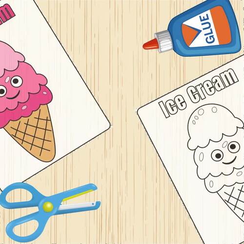 Ice Cream Craft Template-Summer Bulletin Board Craft-Summer Cut & Paste ...