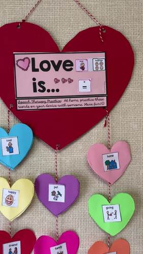 AAC Valentine's Day Mobile Craft SPED LAMP Proloquo2go TouchChat TD Snap