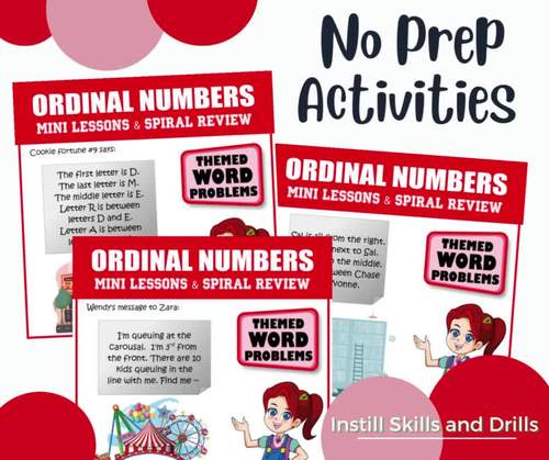 Ordinal Numbers and Position Words Practice Worksheets BUNDLE | TPT
