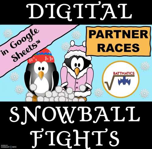 Percent of a Number SELF-CHECKING DIGITAL SNOWBALL FIGHT ACTIVITY for ...