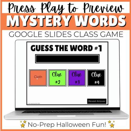 Halloween Game for Class Party | Guess the Word Team Activity- Google ...