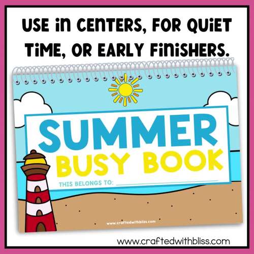 Summer Busy Book by Crafted with Bliss by Teacher Pia | TPT