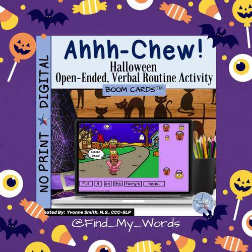 Halloween Open Ended Verbal Routine Speech and Language Boom Cards