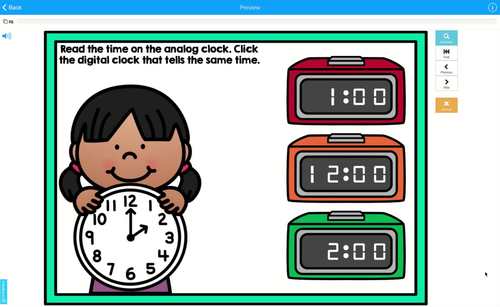 Telling Time to the Hour Boom Cards by Krafty In Kinder Shop | TpT