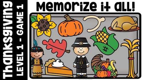 Thanksgiving What's Missing Memory Games - November Brain Break Activity