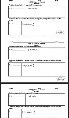 Algebra - Linear Functions Quiz Bundle (Slopes & Graphing) | TPT