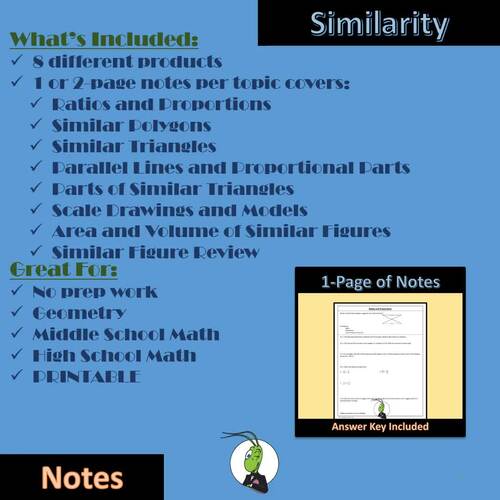 Proportions and Similarity Guided Notes for Geometry Unit 7 | TPT