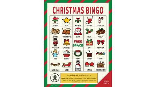 Christmas Bingo – Medium Family Edition | 15 Cards + Calling Cards | A4 ...