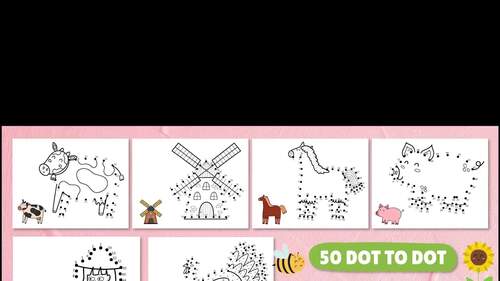 Farm Activity Pages Bundle, Farm Color by Number Games, Maze Game ...