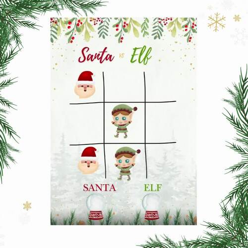 Santa vs Elf Tic Tac Toe: Downloadable Christmas Family Game - Fun ...