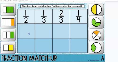 3rd Grade Math Centers - Fraction Math Centers w/ Digital Math Centers