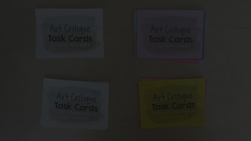 Art Critique Activity | 50 Task Cards for Discussing Artworks & Assessment