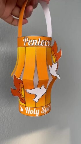 Pentecost Lantern Craft Paper Printables Activites | Pentecost Holy Spirit