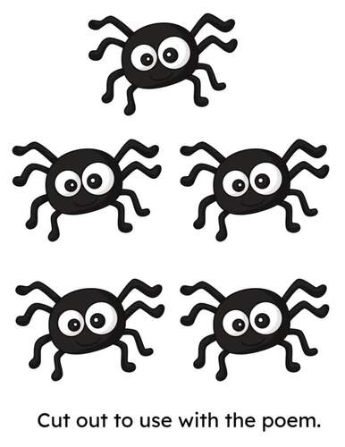 Five Little Spiders Poem and Spiders Activities for Halloween - Pre-K