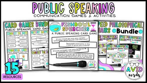 AVID Public Speaking and Listening Activities - Team Building Games Bundle