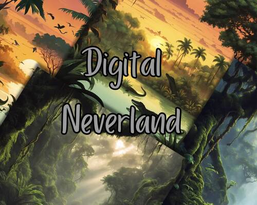 Jungle Paradise Digital Paper, Nature Themed Digital Background | TPT