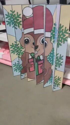 Winter Crafts Raccoon Squirrel Agamograph Art Merry Christmas Posters 2D