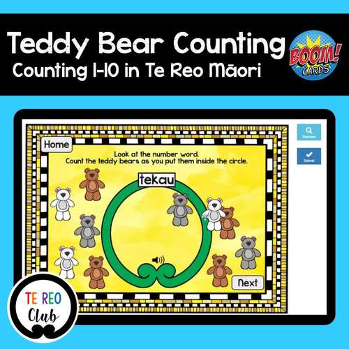 Teddy Bear Counting - Counting 1-10 in Te Reo Māori Boom Cards | TpT