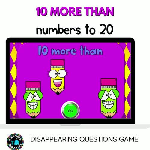 NO PREP MATH GAME l TEN MORE THAN numbers to 20 l POWERPOINT GAME