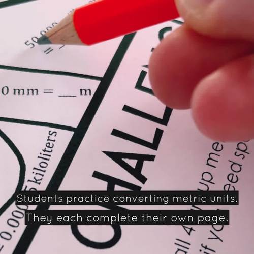 Converting Metric Units of Measurement Collaborative Coloring Activity