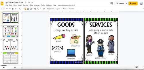 Goods and Services Digital Worksheets by Learning with Lexie | TPT