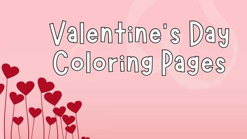 Happy Valentine's day Coloring Sheets Adorable Animals with lots of hearts.