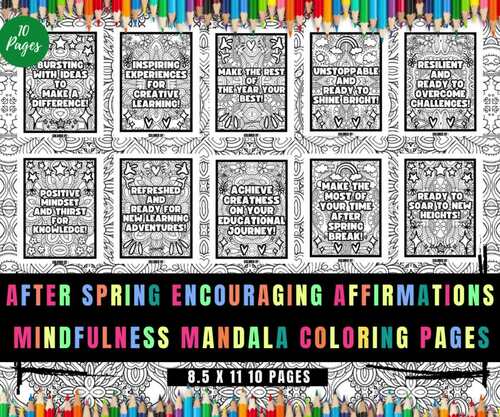 After Spring Break Activities, Encouraging Affirmations Coloring Sheets ...