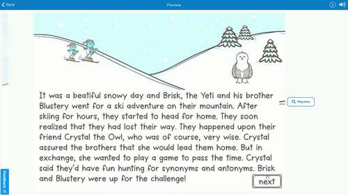 Synonyms and Antonyms Yeti Escape Challenge by Speech Store by Nancy LeBano