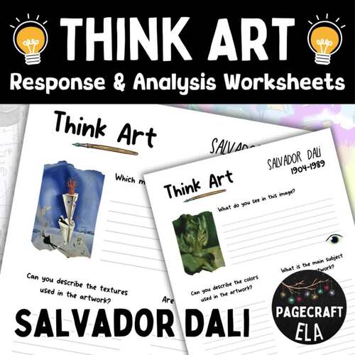 Salvador Dali Art Analysis and Response Leveled Worksheets by Pagecraft ELA