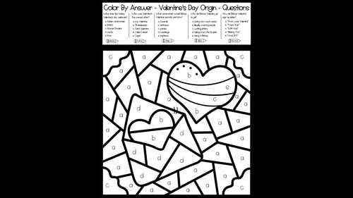 COLOR BY CODE Valentine's Day - Origin by Presley's Print-ables | TPT