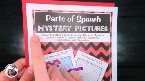 Valentine Parts of Speech Mystery Pictures | Grammar Mystery Pictures ...
