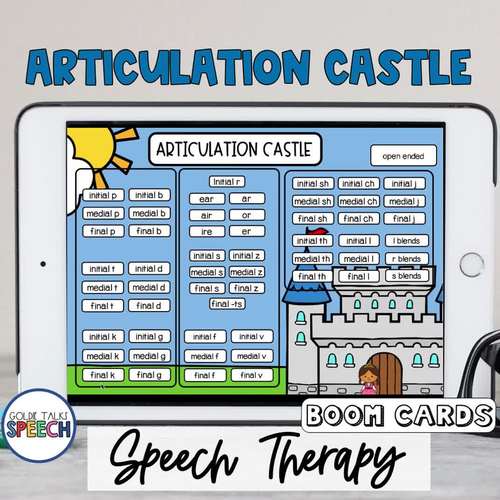 Articulation Castle Boom Cards | Speech Therapy by GoldieTalks Speech