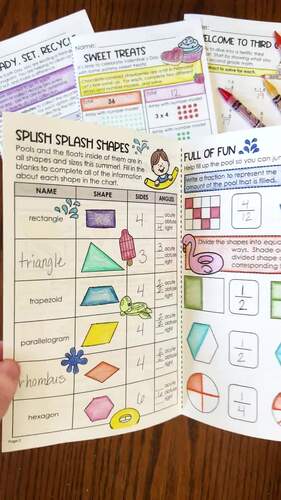 3rd Grade Mini Math Projects Math Test Prep Math Spiral Review Centers ...