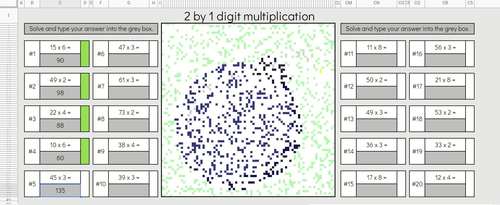 Digital Math Pixel Art | 4th Grade Fluency Practice - Multiplication ...