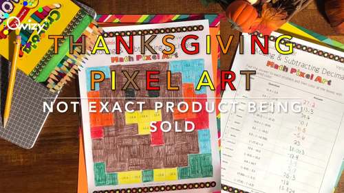 Thanksgiving: Matrix Operations Pixel Art Mystery Pictures by Qwizy