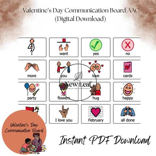 Valentine's Day Communication Board| AAC by New Leaf Behavior Supports