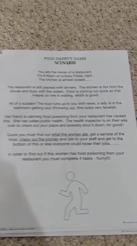 Food Safety Visual Activity Restaurant Scenario for Culinary Arts - FCS