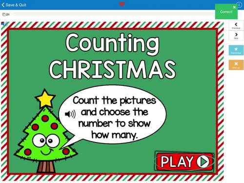 Christmas Counting 1-20 Digital Boom Cards™ for December and Distance ...